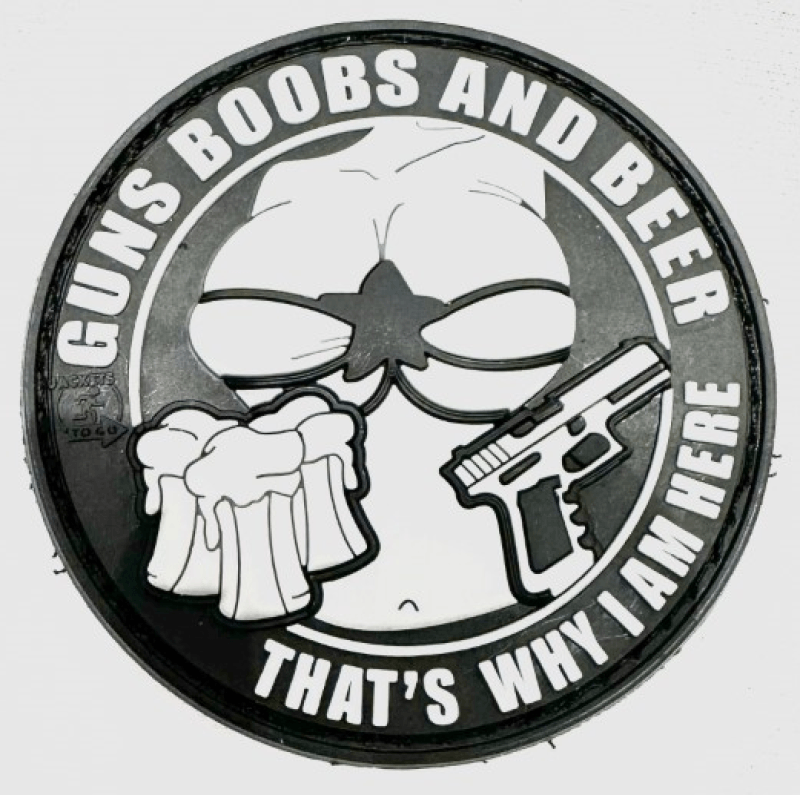 Airsoft "Guns, Boobs & Beer" Morale Patch|Gunzone.dk