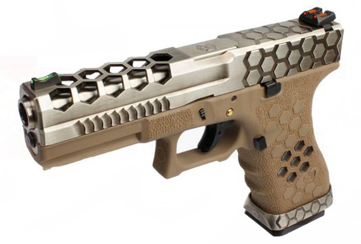 Airsoft G-serie, VX0110, Hex cut Sølv/tan |Gunzone.dk