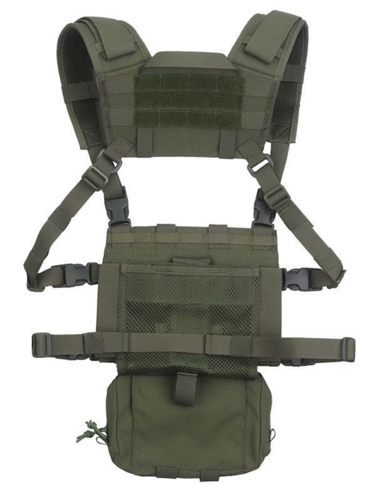 Airsoft Micro Chest Rig med rygpanel - OD|Gunzone.dk